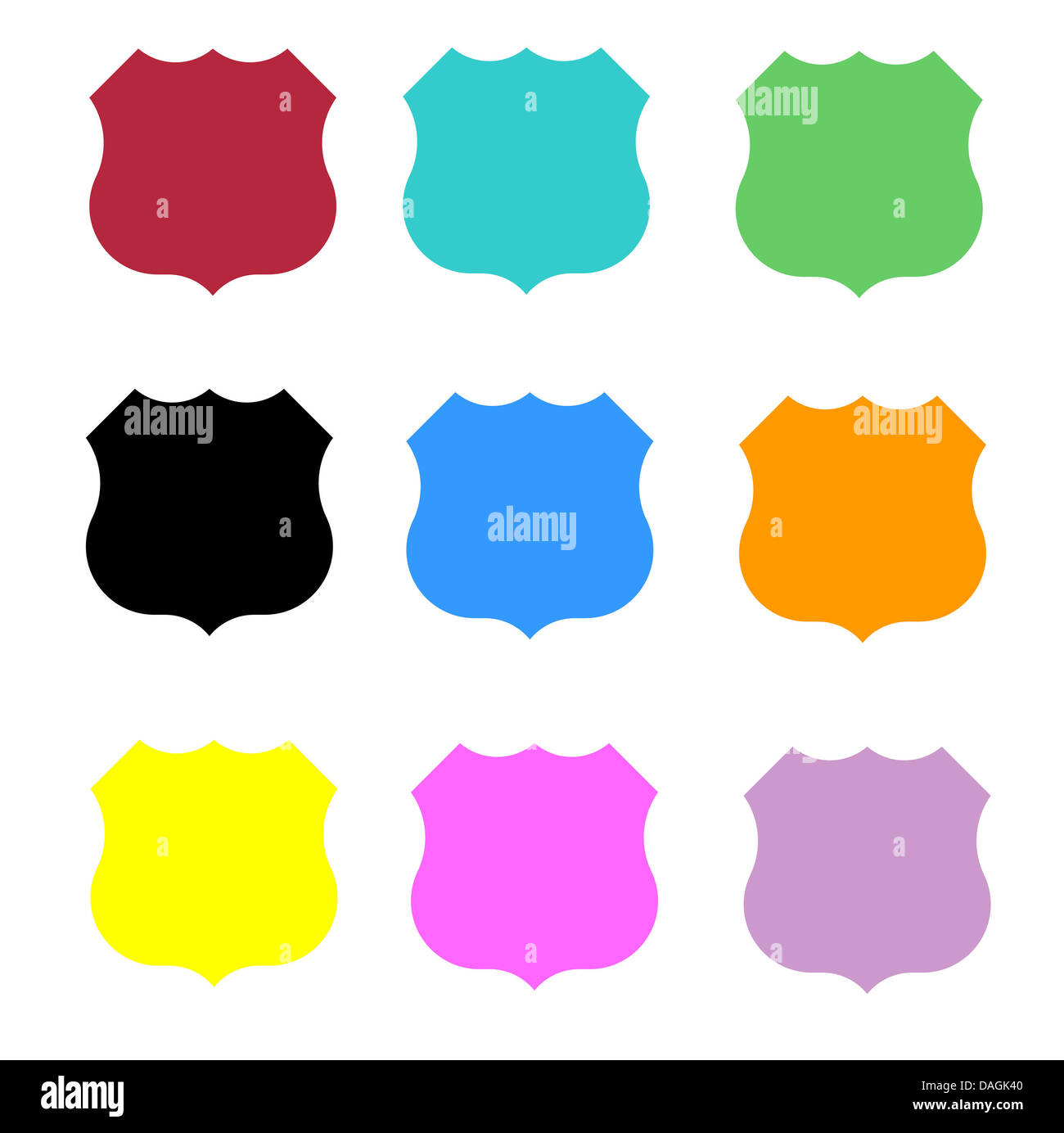 Set of colorful American highway road sign shields Stock Photo - Alamy