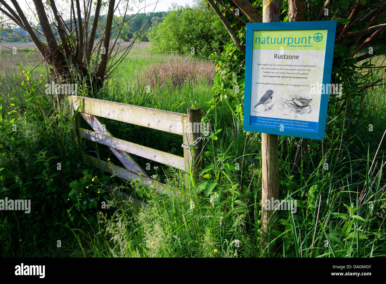 nature reserve sign of Torfbroek nature reserve, Belgium Stock Photo ...