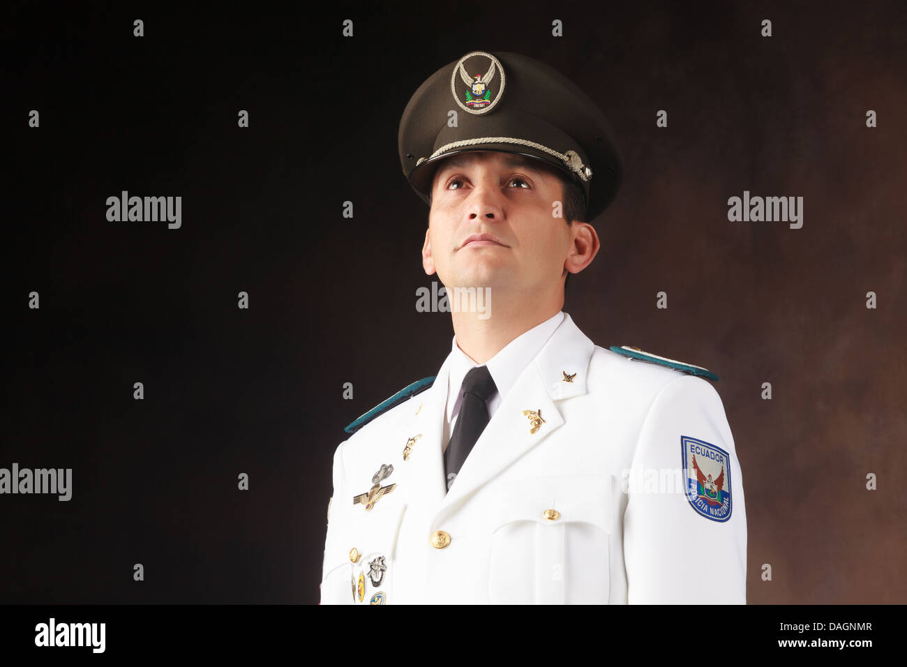 Ecuadorian Police Official Dressed Up In Formal Uniform Studio Shot ...