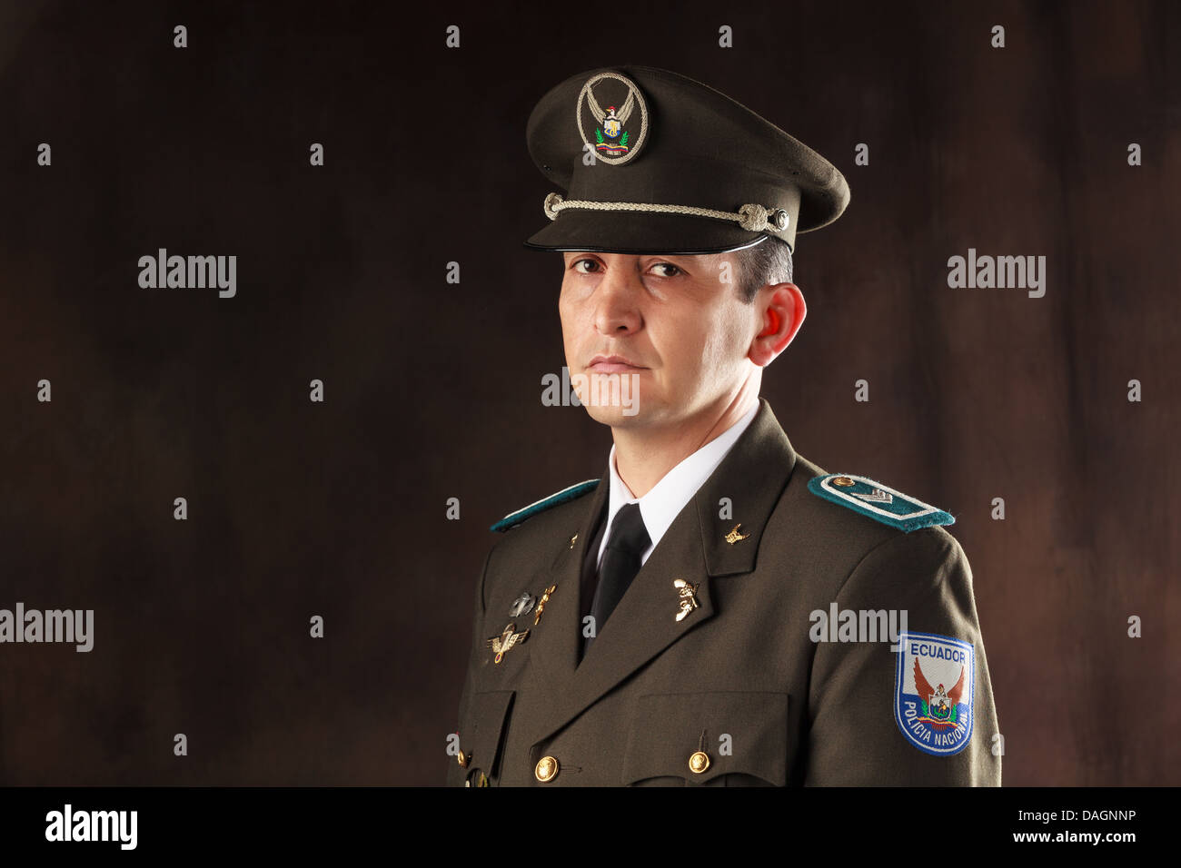 Ecuadorian Police Official Dressed Up In Formal Uniform Stock Photo - Alamy
