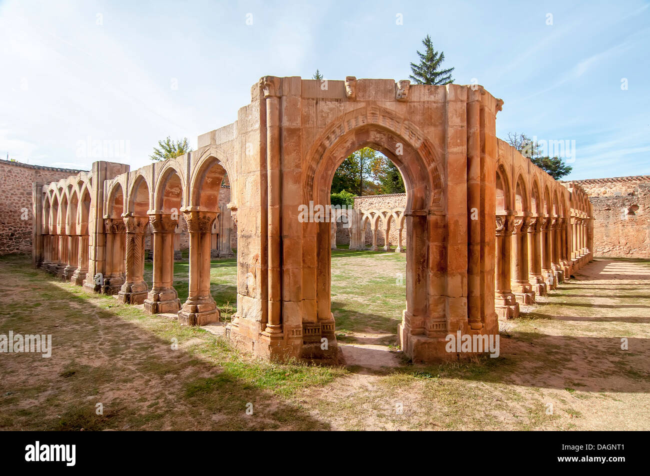 Intersecting arches in the courtyard of the Monastery of San Juan de ...