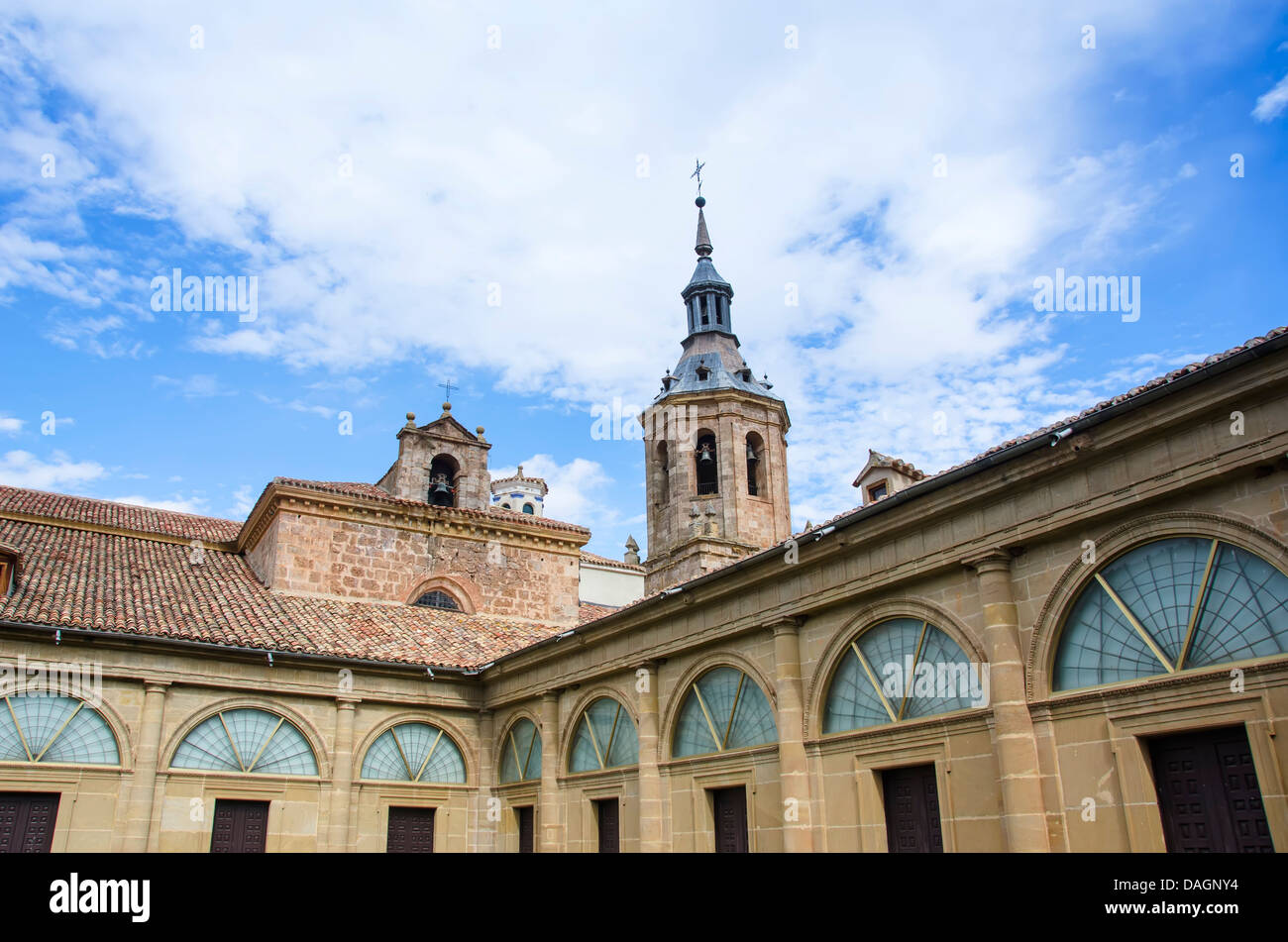 Courtyard of the monastery of San Millan de Yuso,La Rioja Stock Photo ...