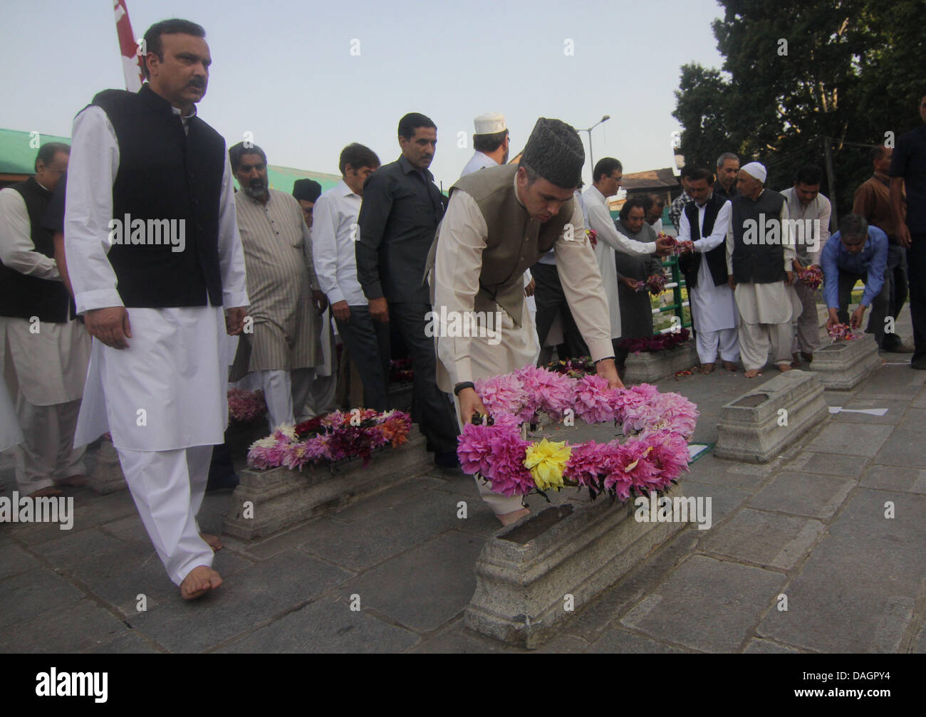 Srinigar, Kashmir. 13th July 2013. indian kashmir's Chief minister of ...