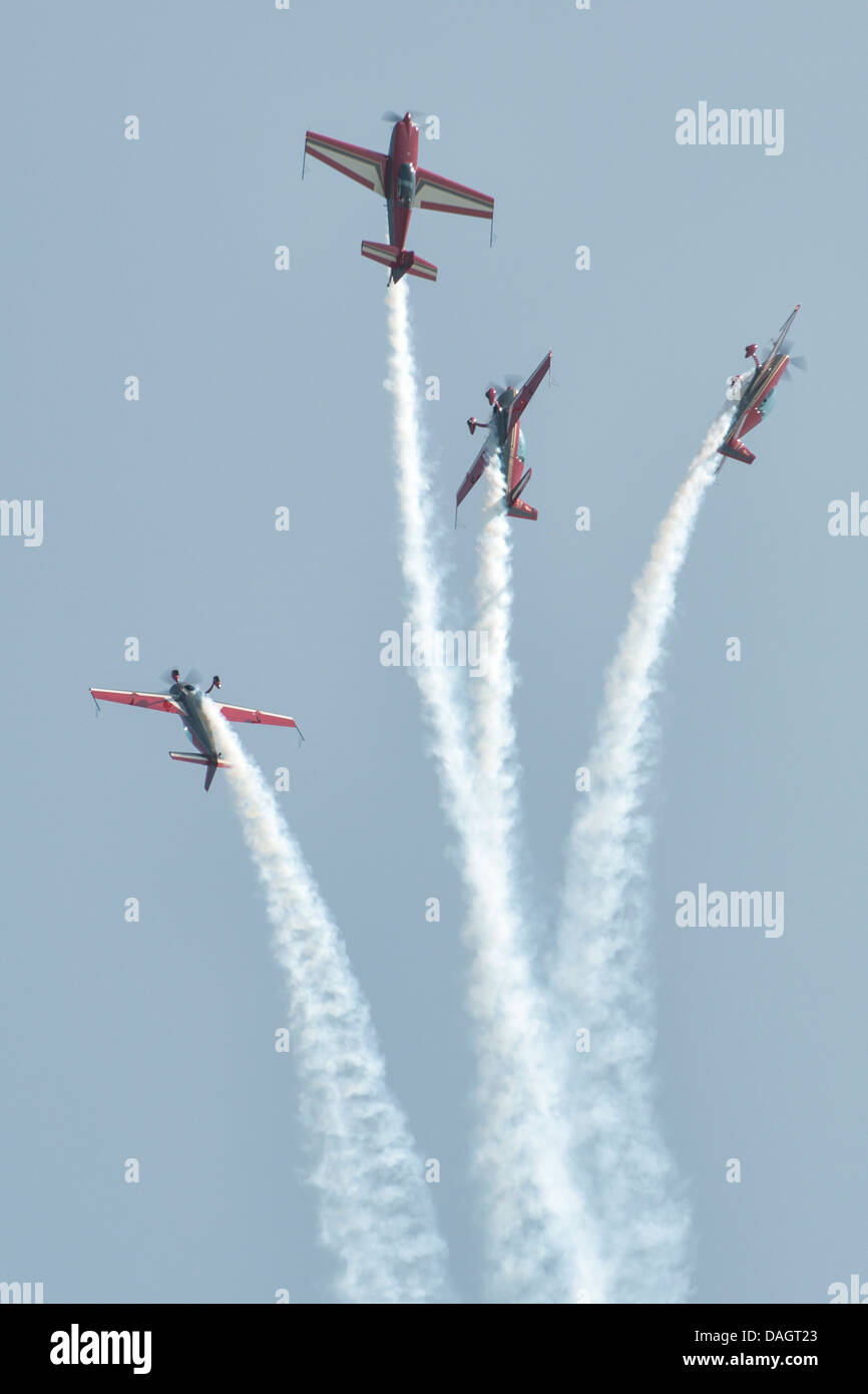 The Royal Jordanian Falcons Aerobatic Display Team perform a vertical ...