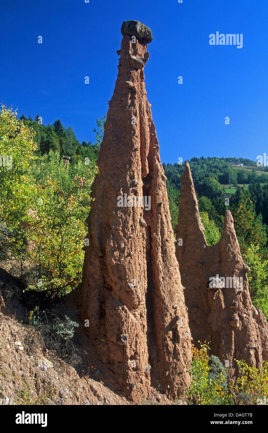 earth pyramids in Ritten, Italy, South Tyrol, Dolomiten , Bolzano Stock ...