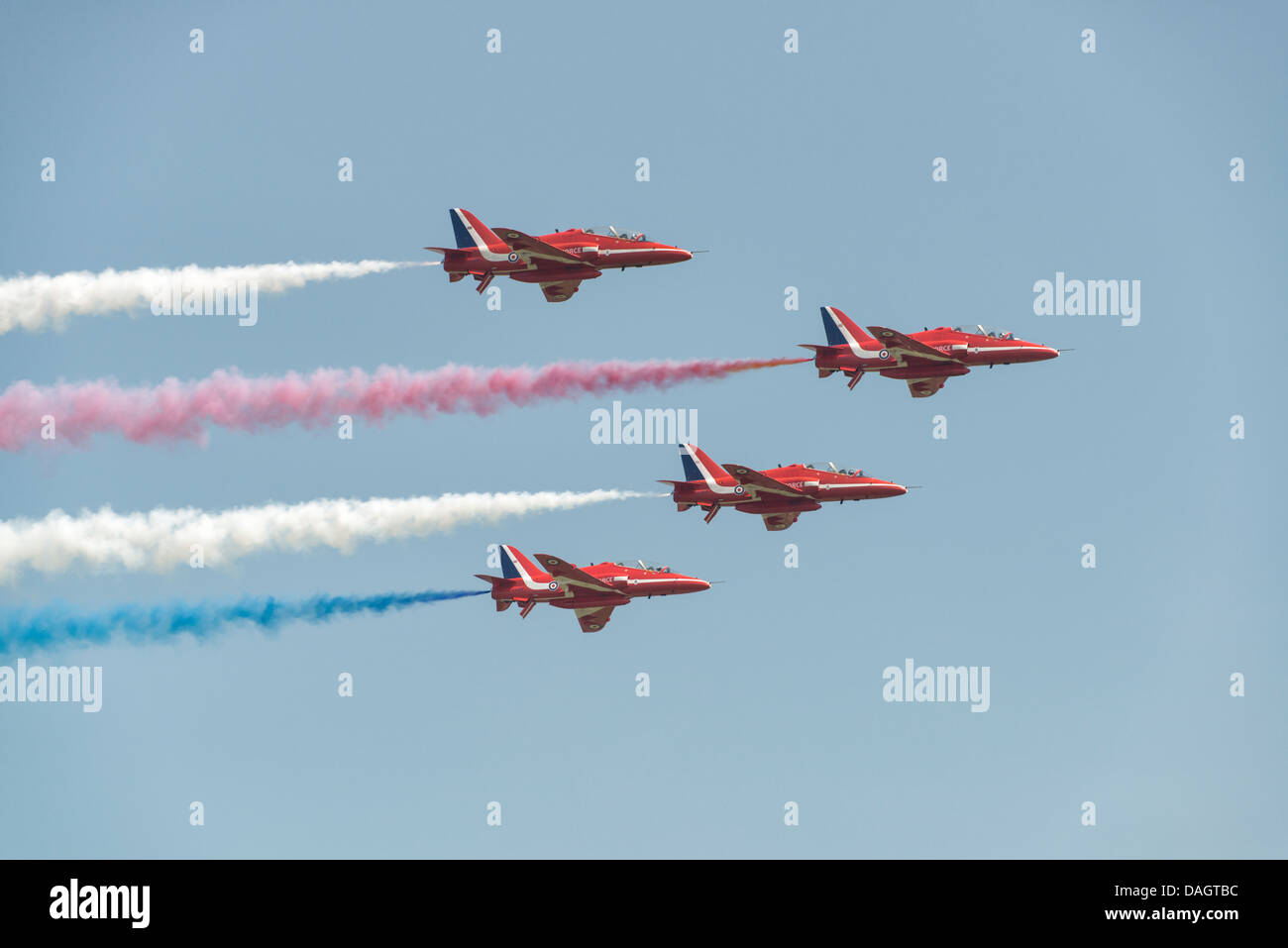 Four aircraft from the British Royal Air Force Red Arrows aerobatic ...