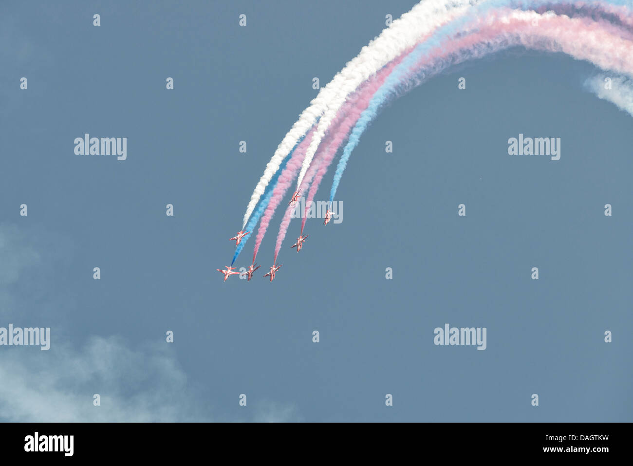 The British Royal Air Force Red Arrows Aerobatic Display Team in their ...