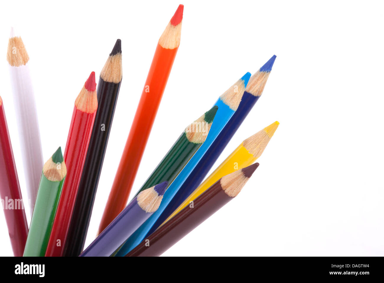Color pencils isolated on white background Stock Photo - Alamy