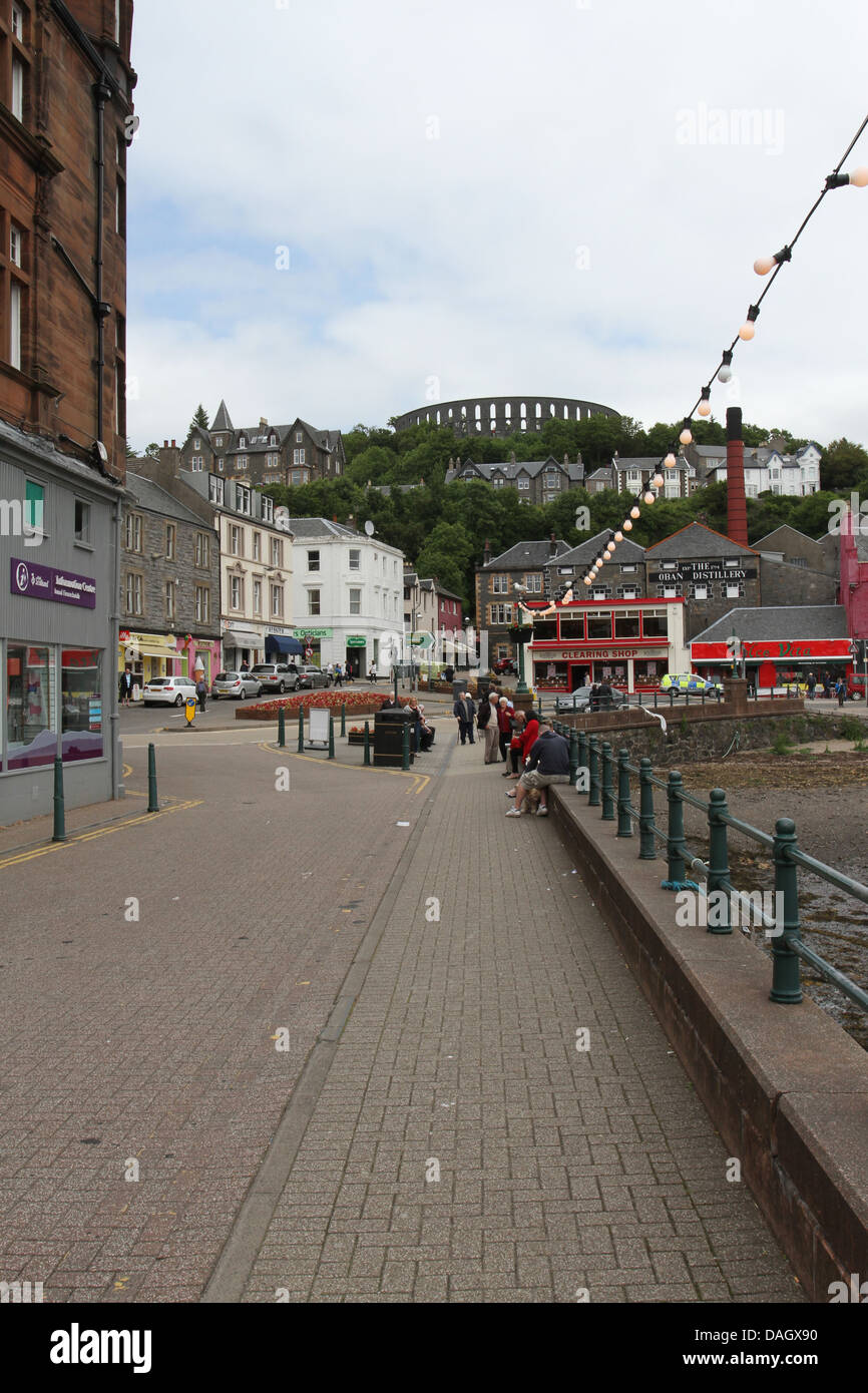 Oban waterfront with McCaig's Tower Scotland June 2013 Stock Photo - Alamy