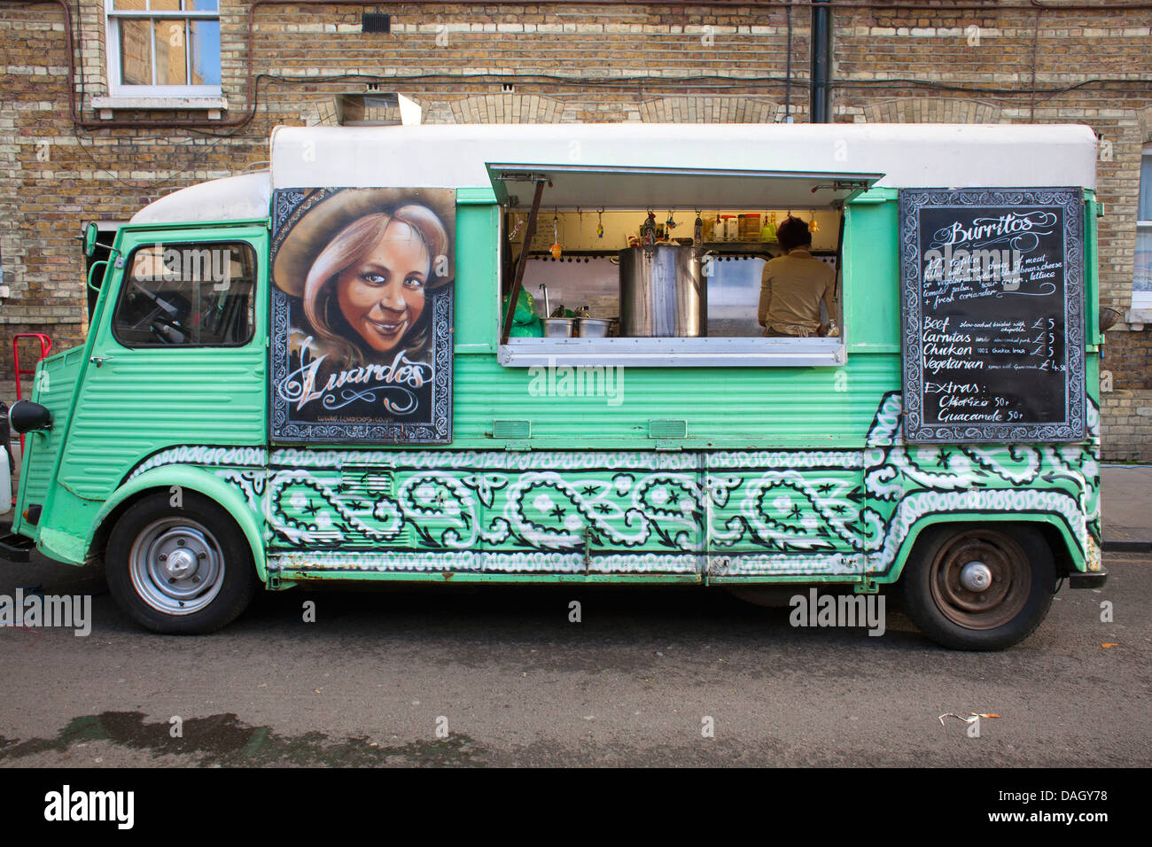 Luardos Mexican street food van parked in London Stock Photo - Alamy