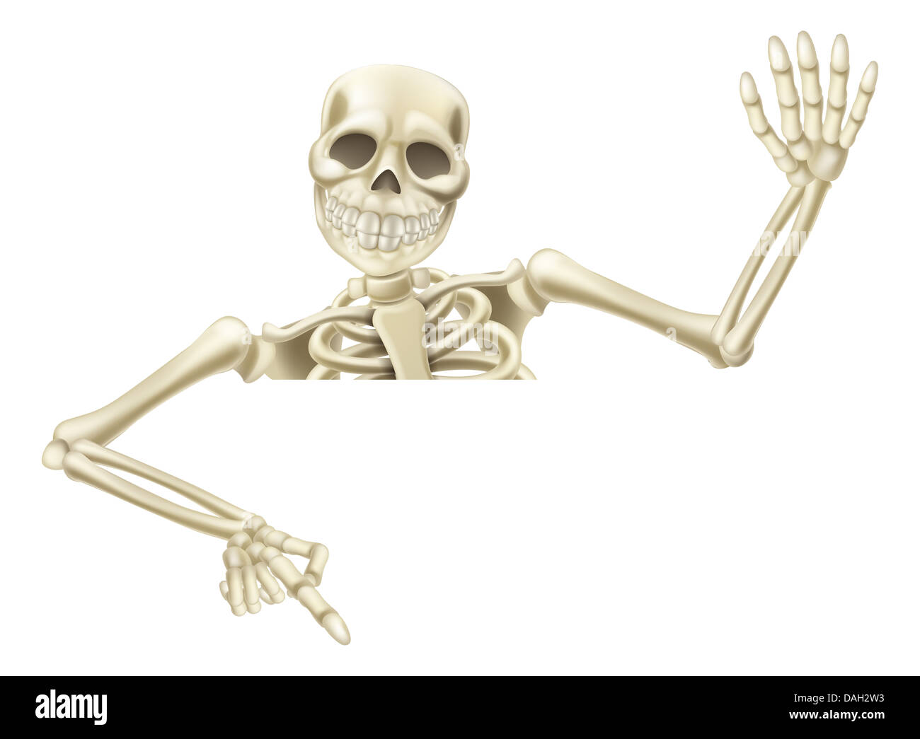 Illustration cartoon halloween skeleton pointing hi-res stock ...