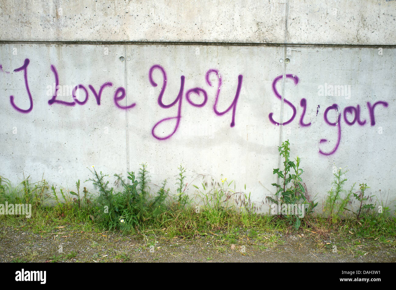 'I love you sugar' graffiti Stock Photo - Alamy