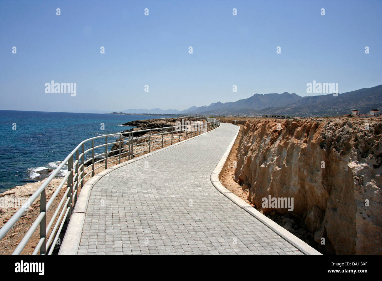 The Lapta Walkway looking east from Sardunya Bay towards Lapta Stock ...