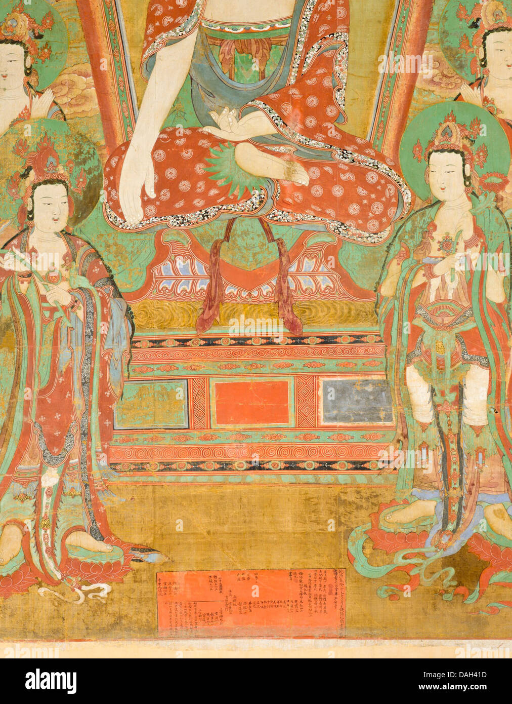 This statue of Buddha Seokgamoni, depicting the moment of preaching to ...