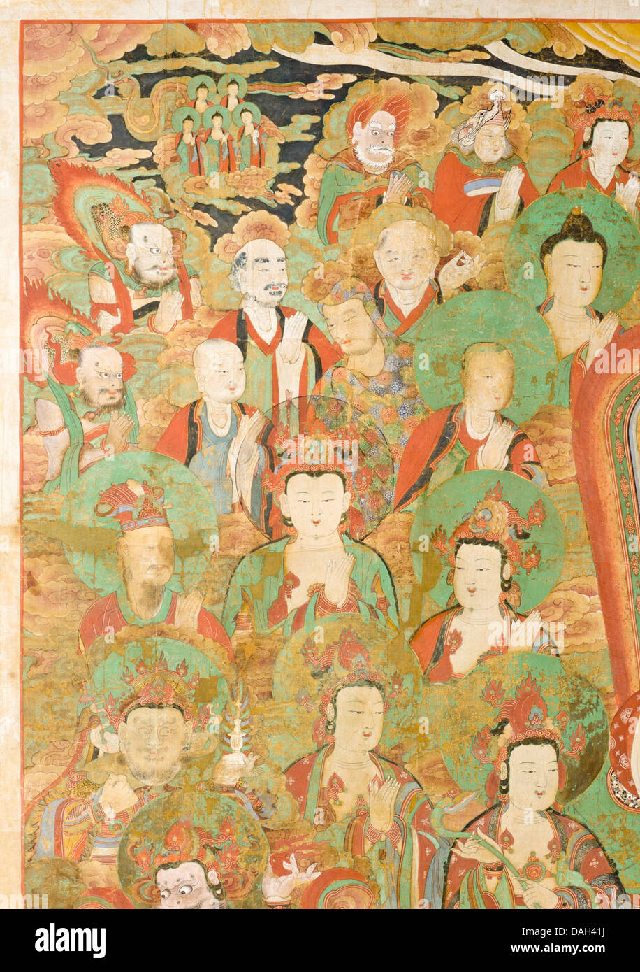 This sculpture depicts Buddha Seokgamoni (Shakyamuni) preaching to an ...