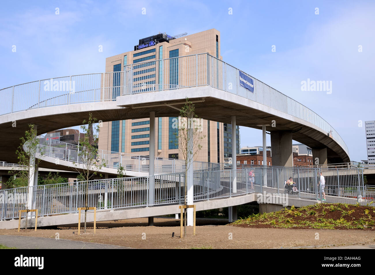 Glasgow's "bridge to nowhere" finally complete, July 2013 Stock Photo ...