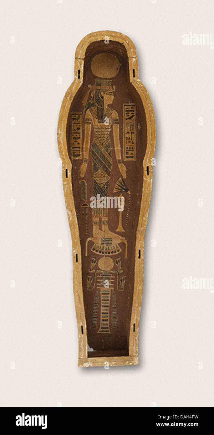 This Egyptian coffin is part of a burial set, featuring detailed ...
