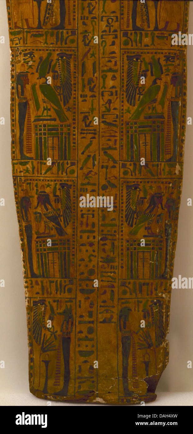 This coffin, part of a larger set, exemplifies ancient Egyptian burial ...