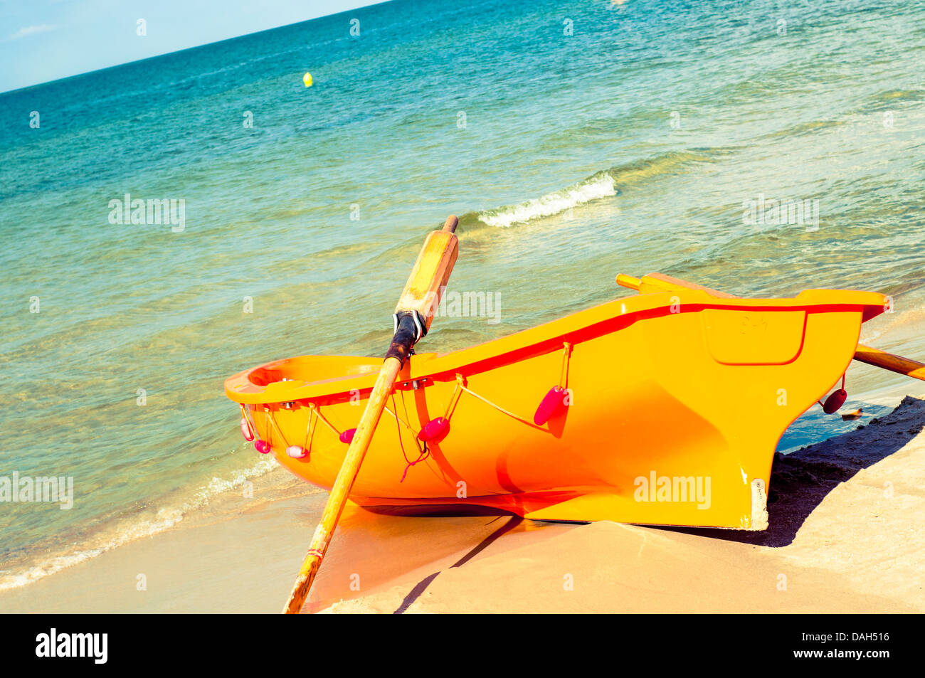 An image of orange rescue boat on the beach of baltic sea Stock Photo ...