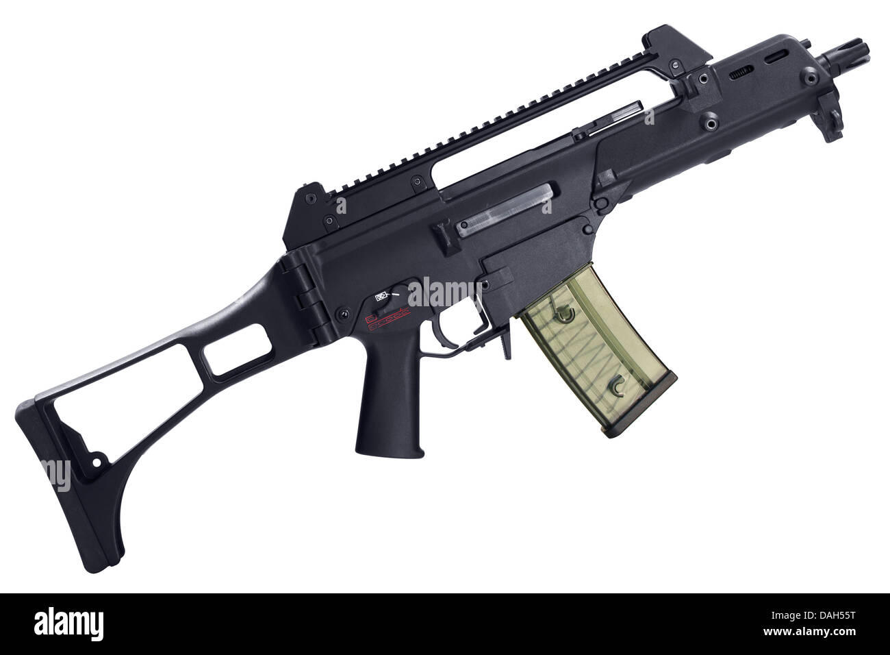 Automatic assault rifle isolated on white background. Clipping path ...