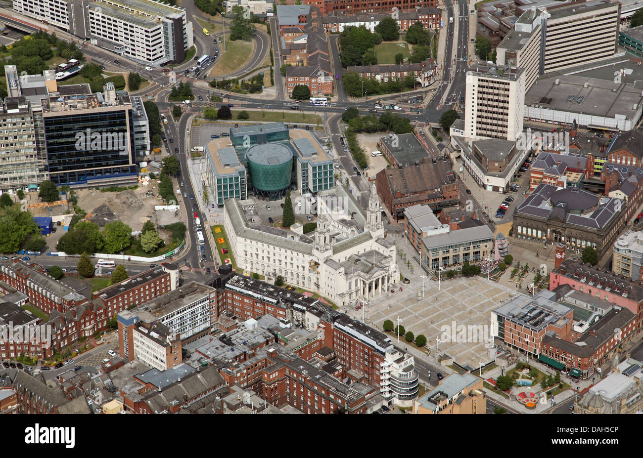 aerial view of Leeds Civic Quarter in the City Centre Stock Photo - Alamy
