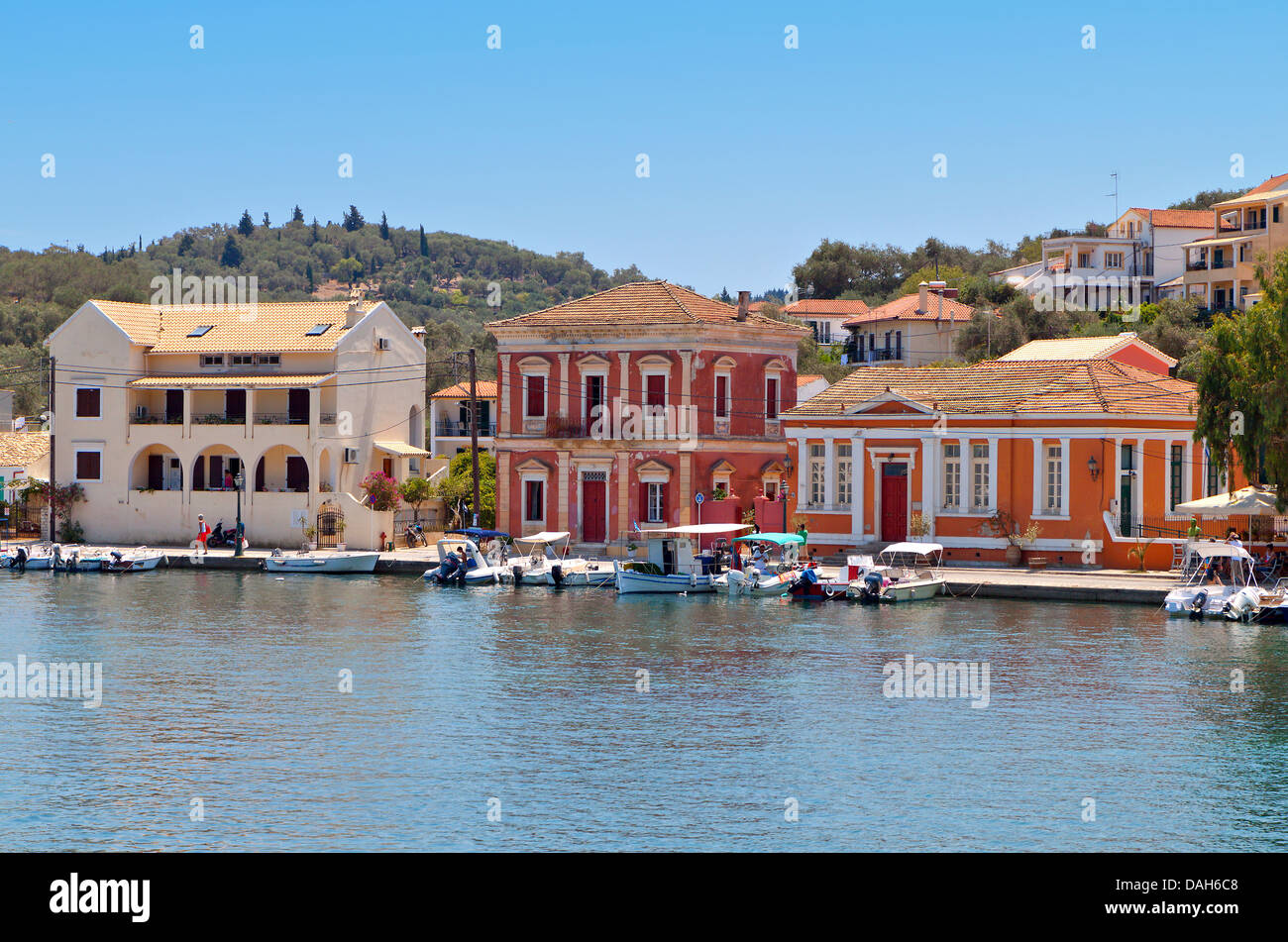 Gaios port at Paxos island in Greece. Ionian sea Stock Photo - Alamy