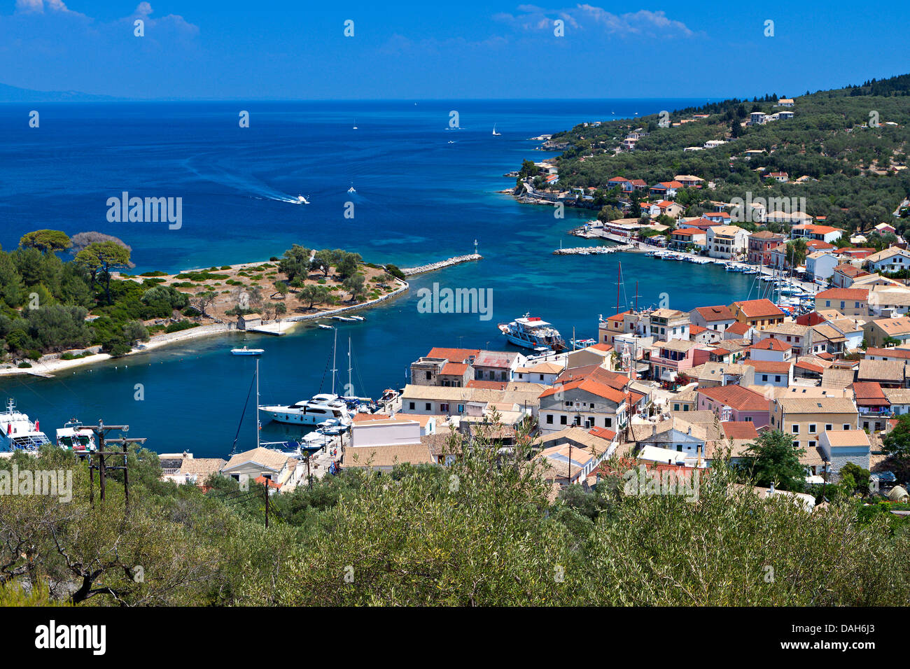 Gaios bay at Paxos island in Greece. Ionian sea Stock Photo - Alamy