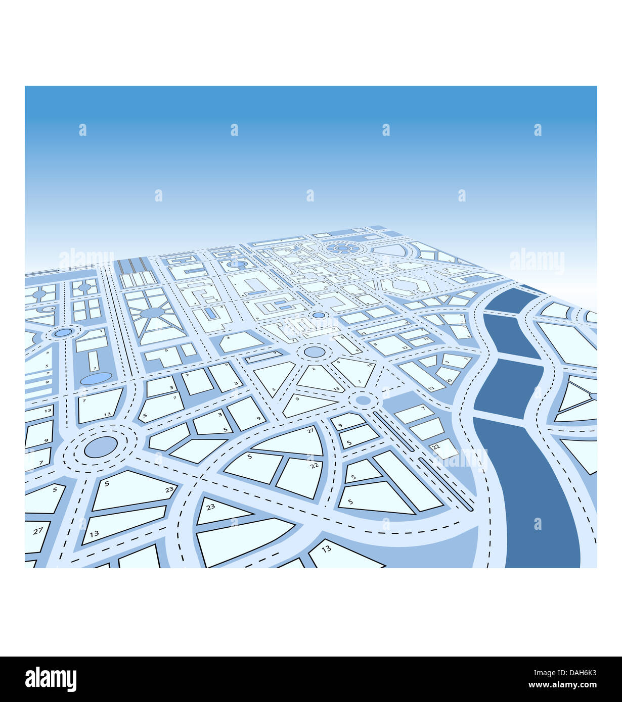 Isometric vector map of city Stock Photo - Alamy