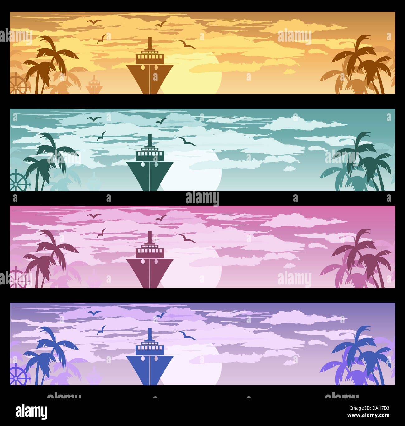 Colorful banners at a tourist theme Stock Photo - Alamy