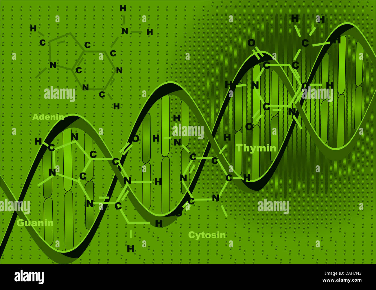 background with the model and the formulas of DNA Stock Photo - Alamy