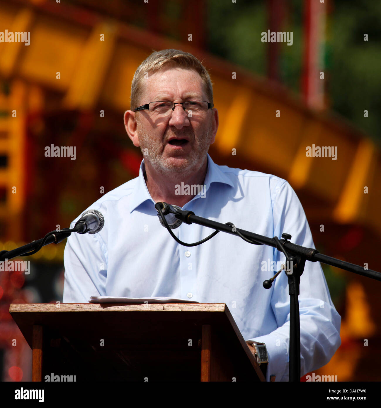 Len McCluskey speaking at the 129th Durham Miners Gala at Durham ...