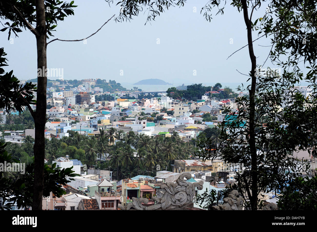 View across Nha Trang from Po Nagar Cham Towers, Kauthara, Vietnam ...