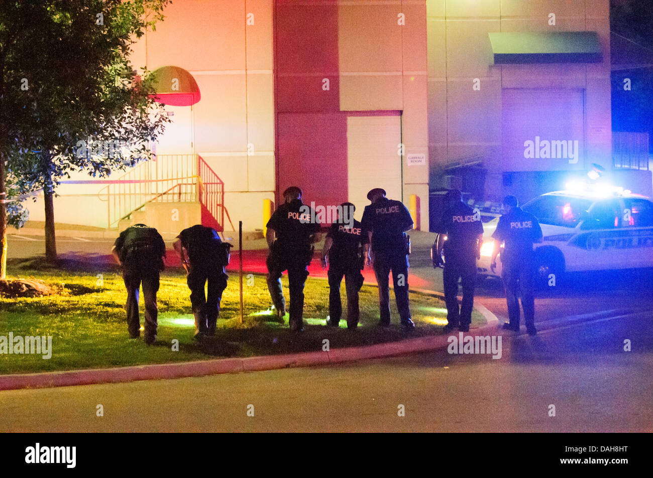 Vaughan, Canada. 12th July, 2013. York Regional Police officers comb ...