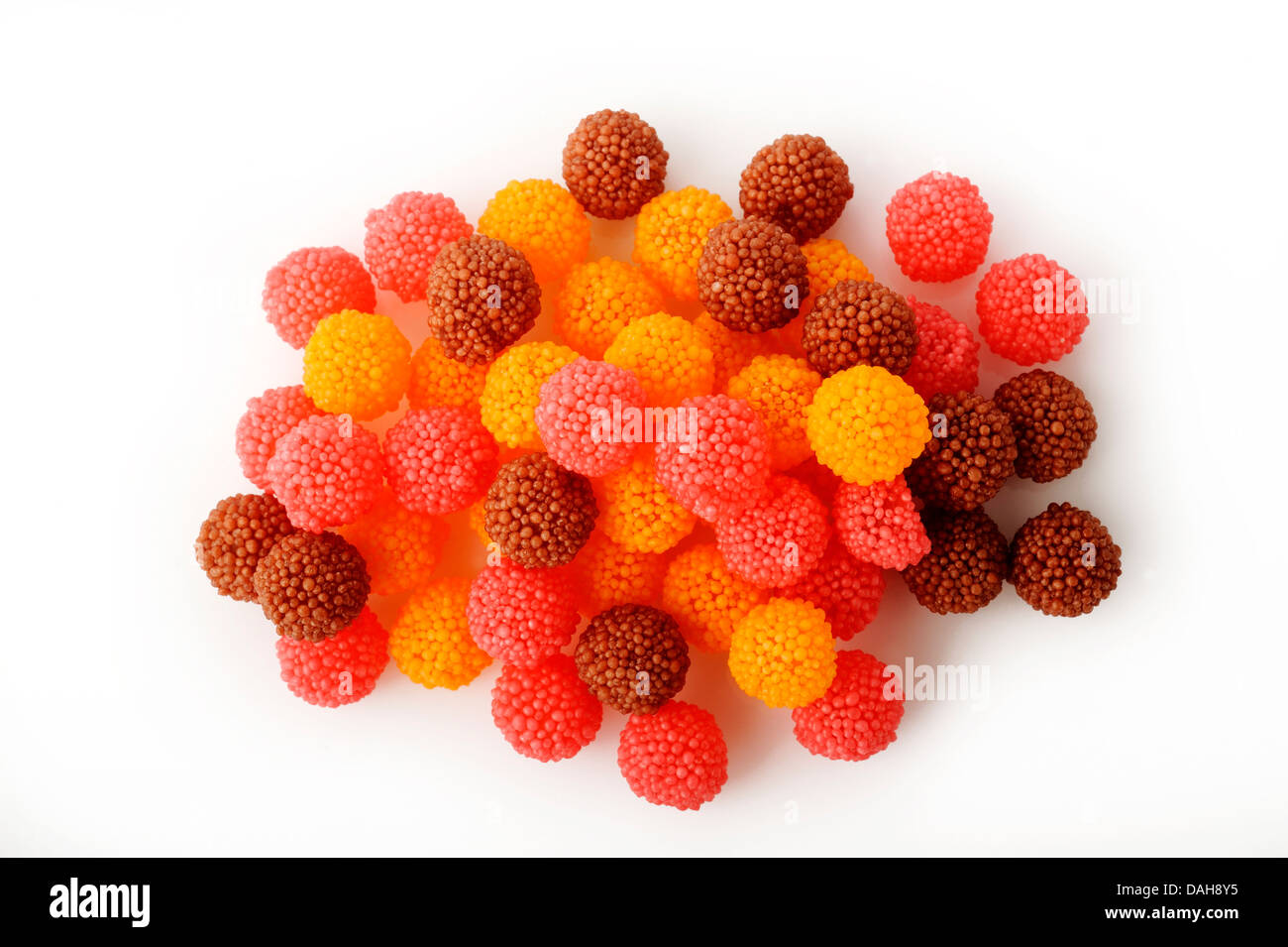 colourful gummy berry on white background Stock Photo - Alamy