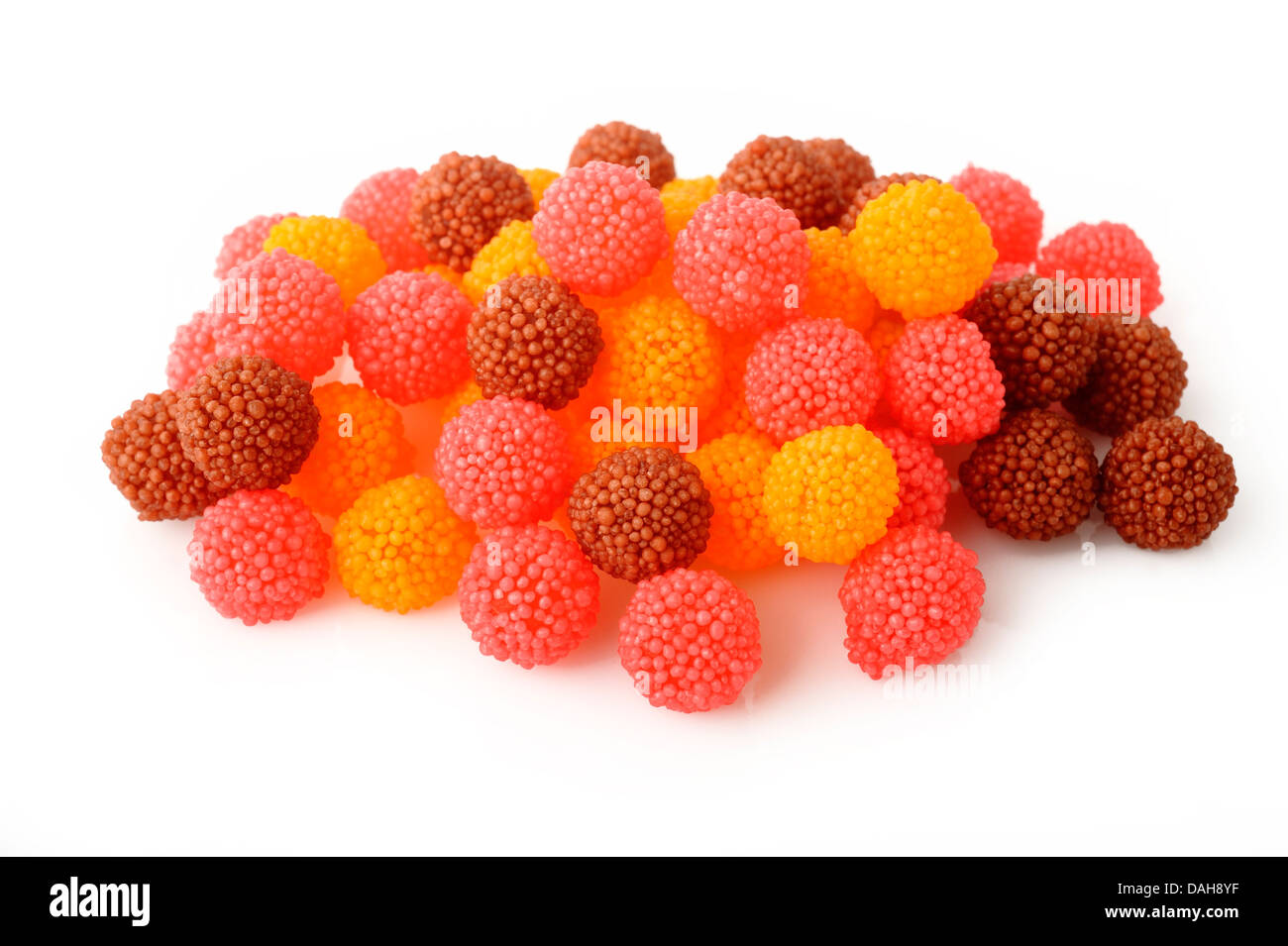 colourful gummy berry on white background Stock Photo - Alamy