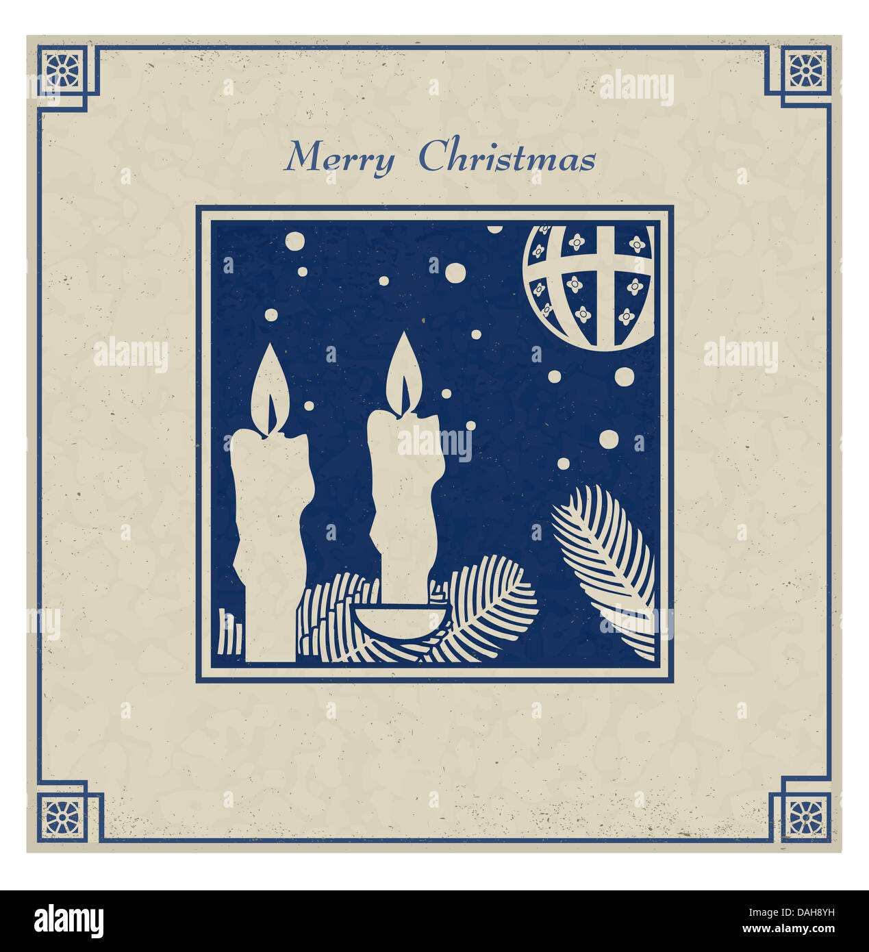Stylized vector image of a vintage Christmas card Stock Photo - Alamy