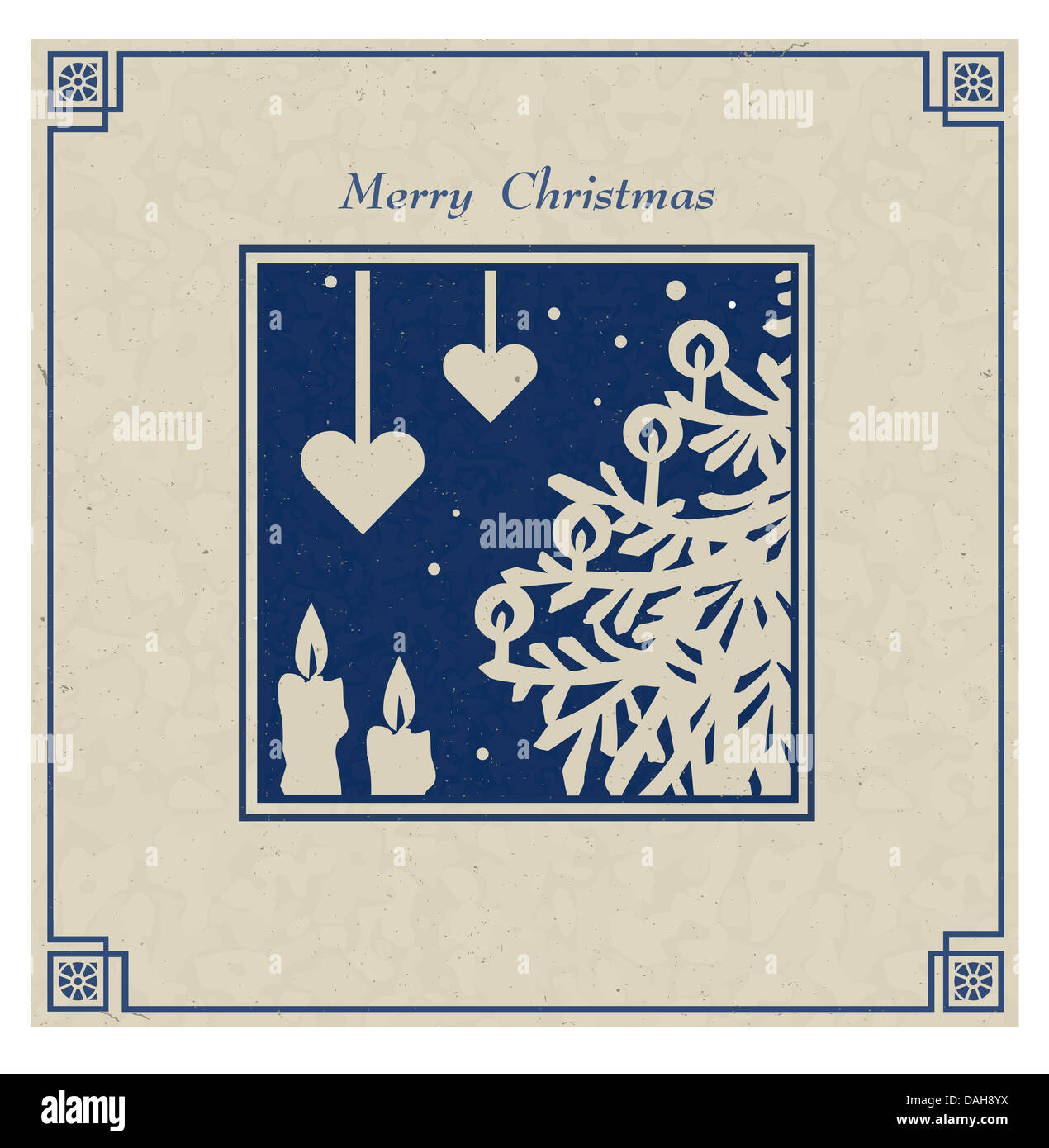Stylized vector image of a vintage Christmas card Stock Photo - Alamy