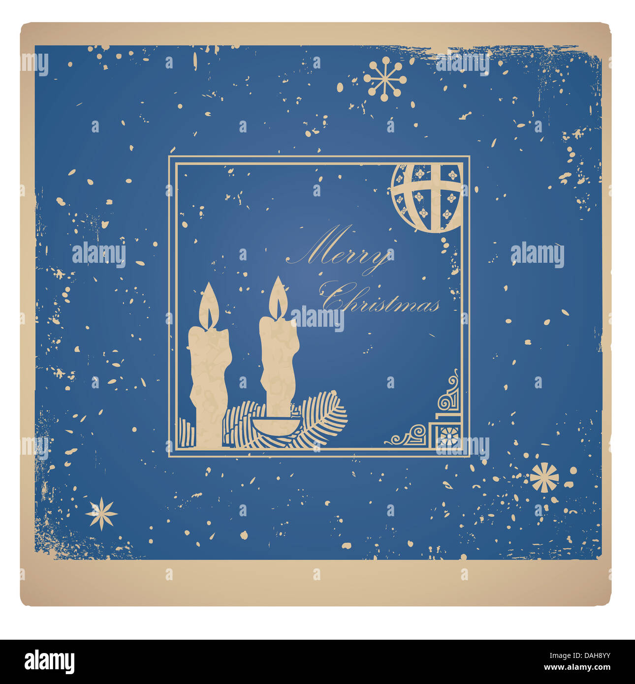 Stylized vector image of a vintage Christmas card Stock Photo - Alamy