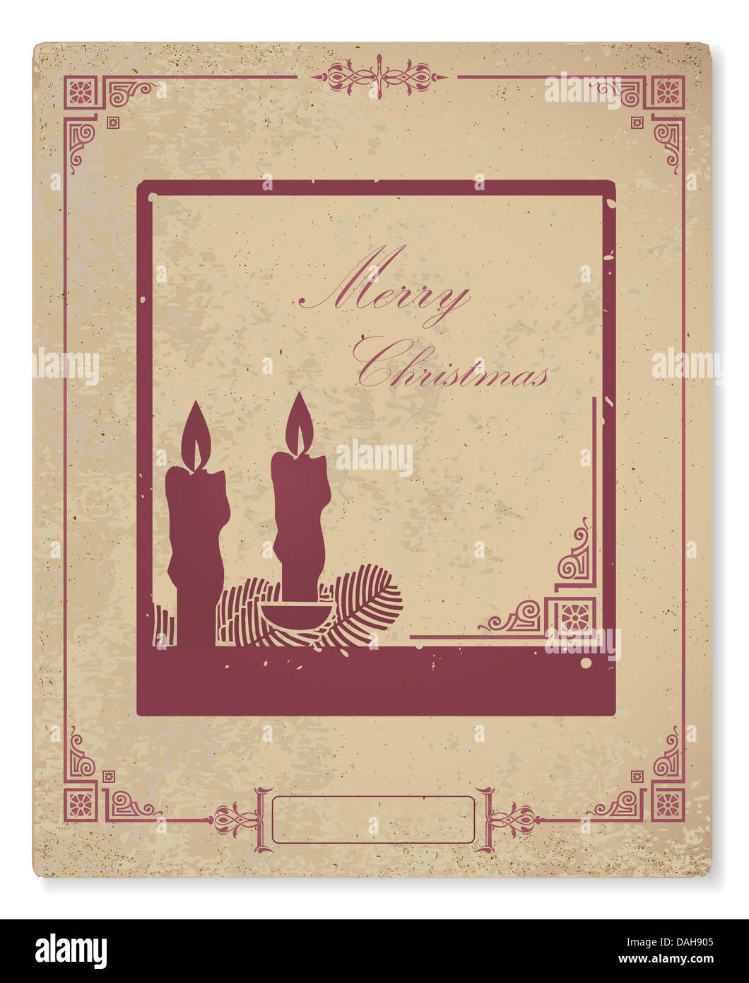Stylized vector image of a vintage Christmas card Stock Photo - Alamy