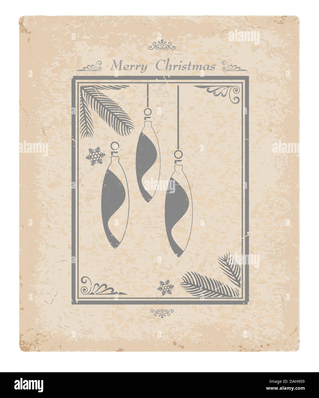 Stylized vector image of a vintage Christmas card Stock Photo - Alamy