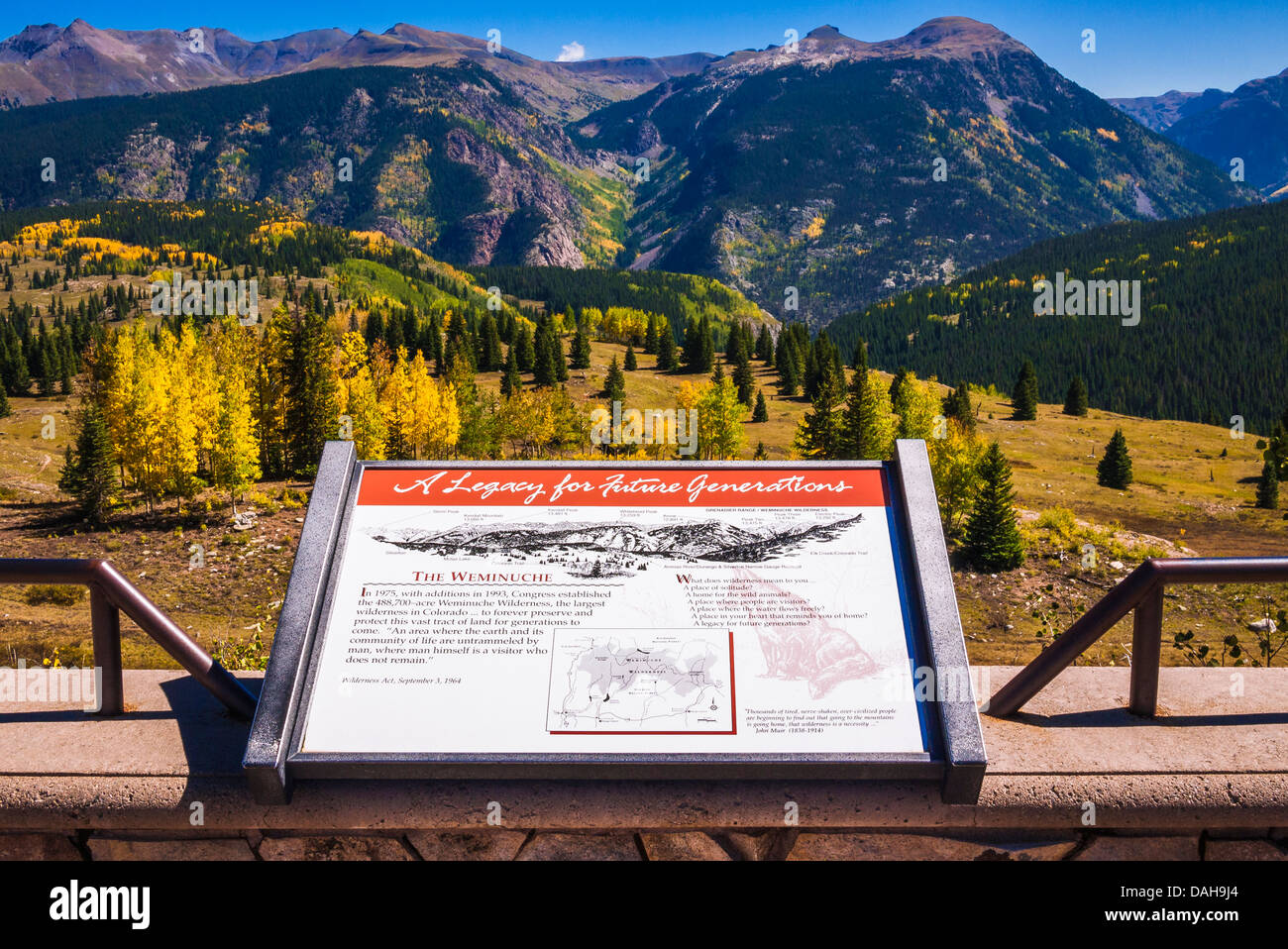 Interpretive sign at Molas Pass along the San Juan Skyway, San Juan ...