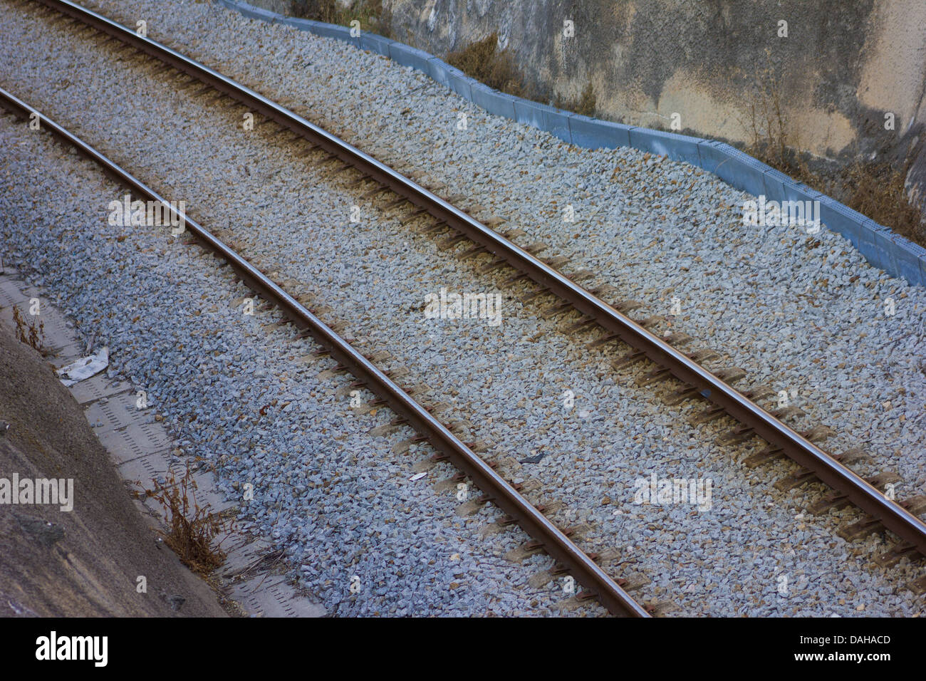 Trains railroad in shadow Stock Photo - Alamy