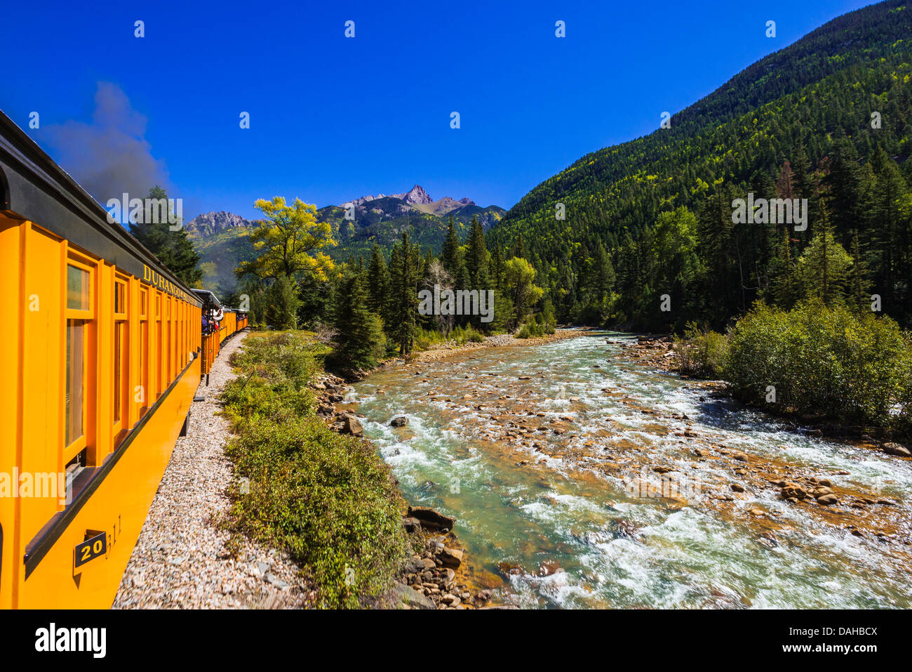 The Durango & Silverton Narrow Gauge Railroad on the Animas River, San ...