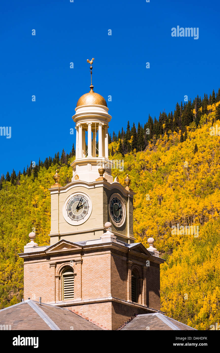 Historic courthouse and fall color, Silverton, Colorado USA Stock Photo ...