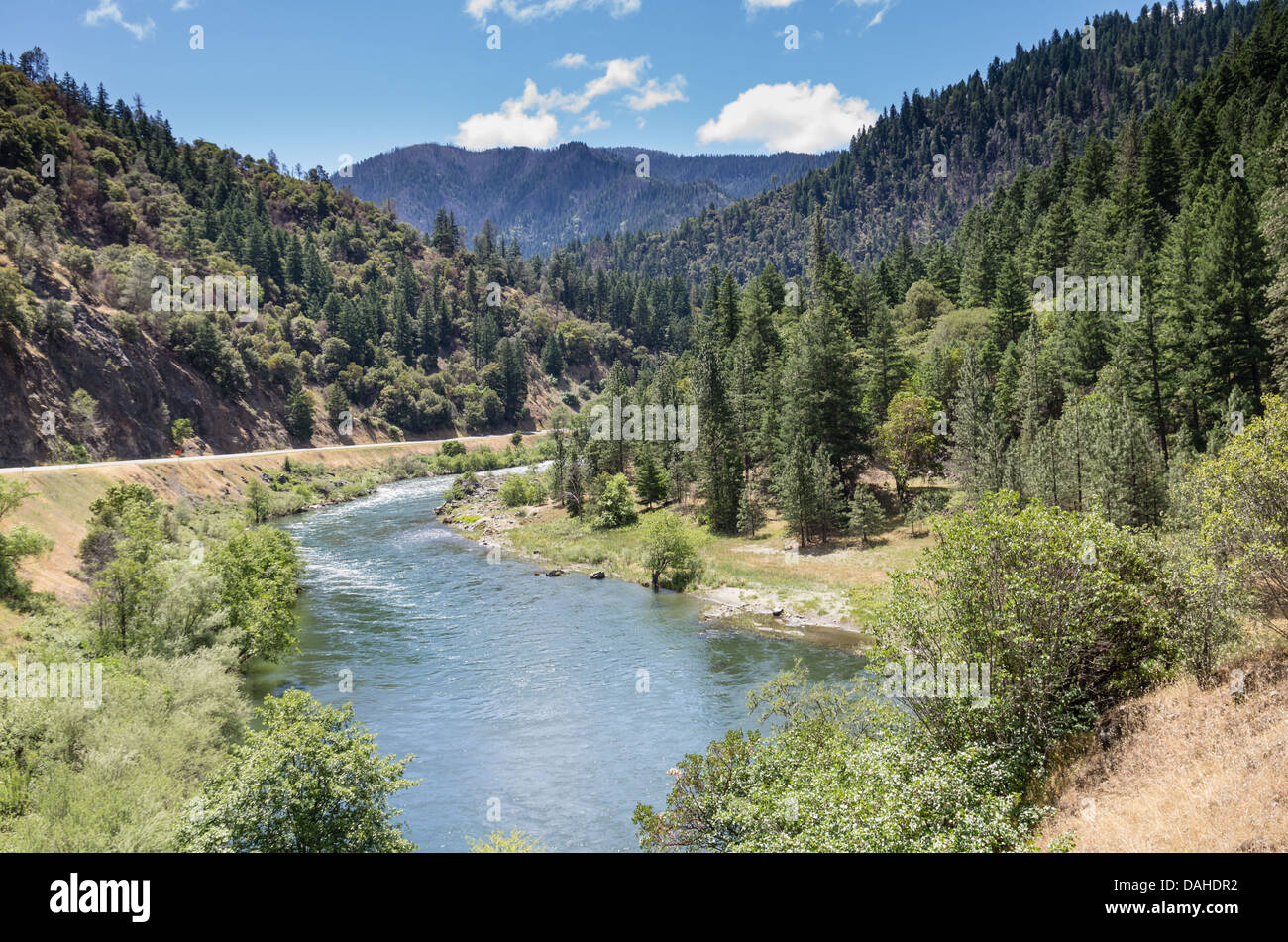 California United States. The Trinity River in Trinity National Forest ...