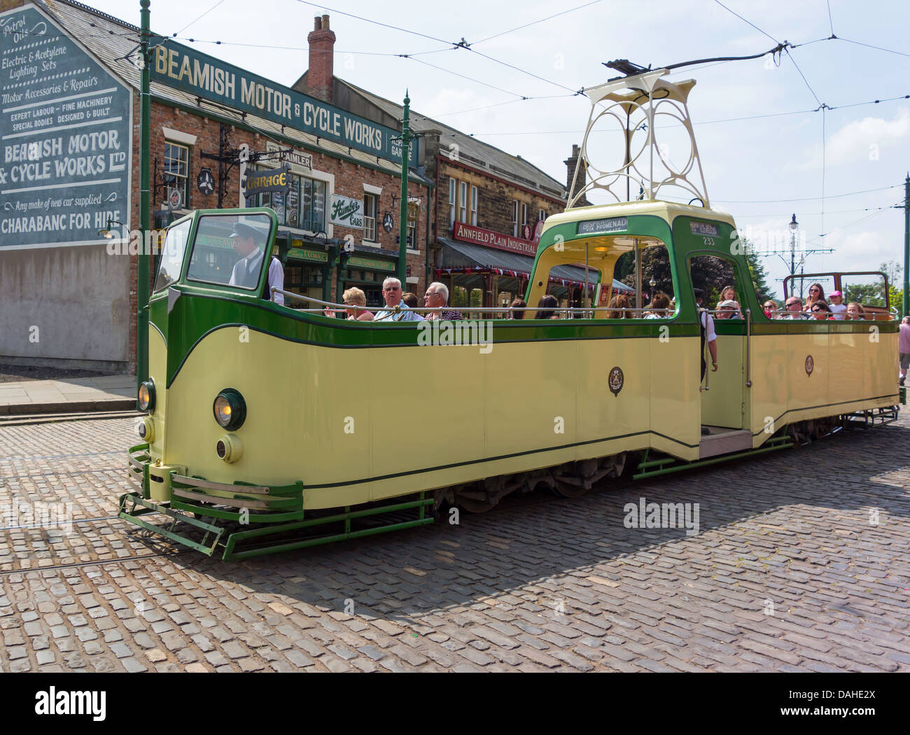 Restored open topped single decker No.233 Blackpool Tram at Beamish ...