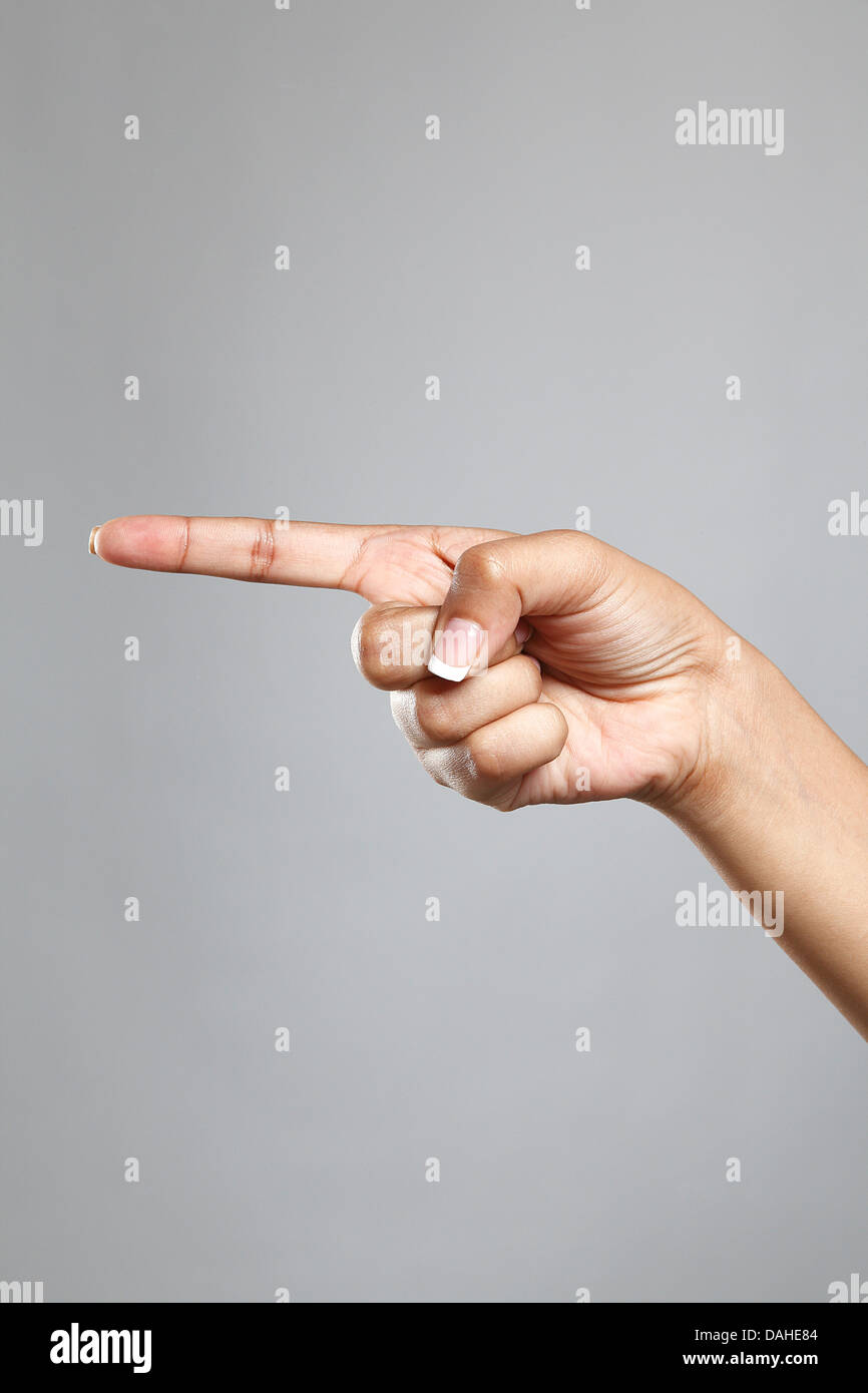 Womans finger pointing hi-res stock photography and images - Alamy