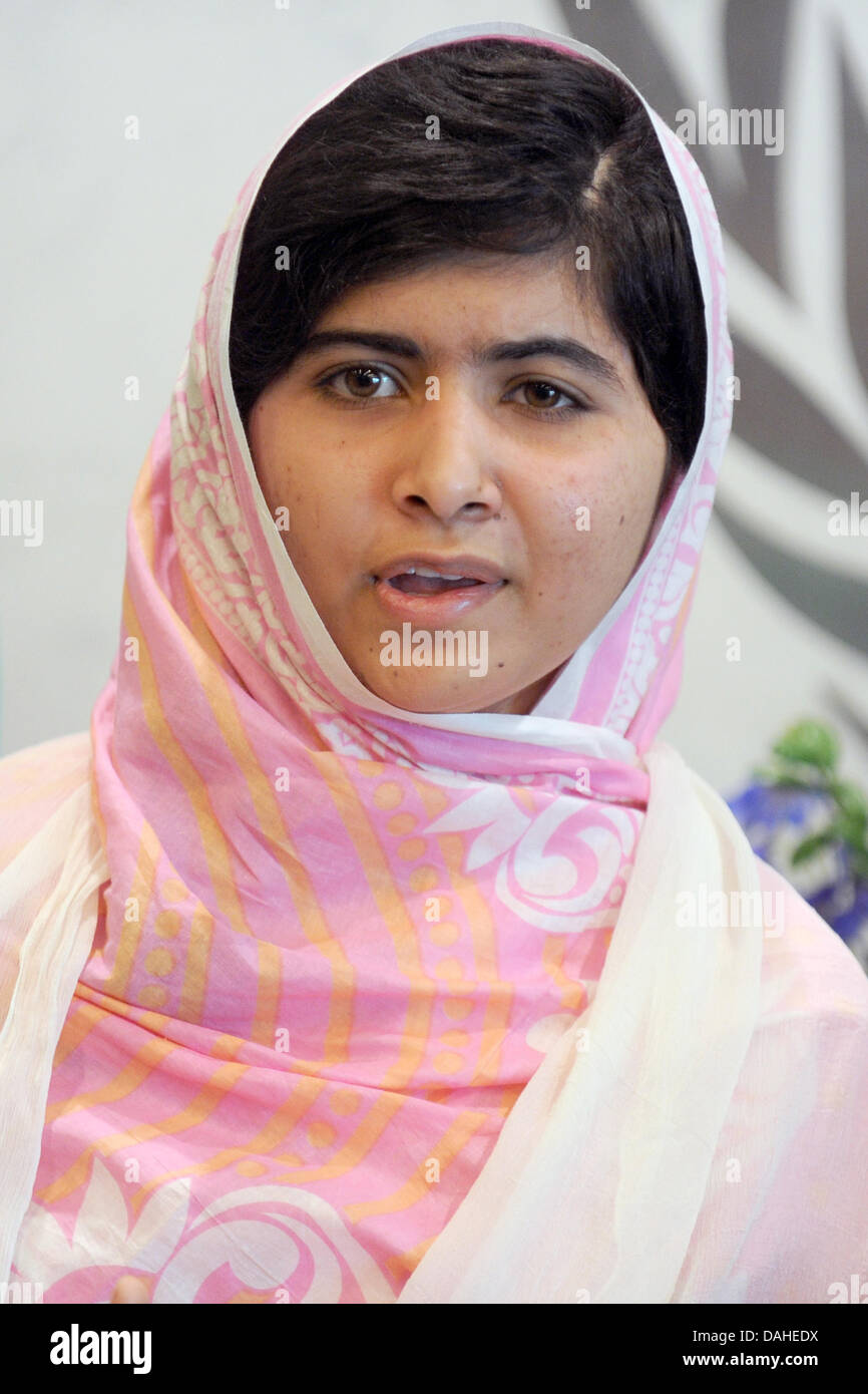 New York, USA. 12th July, 2013. Malala Yousafzai, the 16-year-old ...