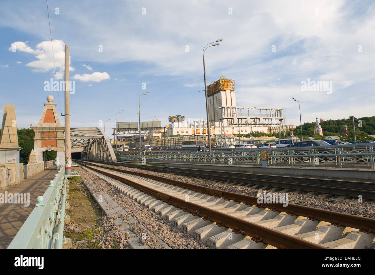 Novoandreevsky bridge. Andrew railway bridge Stock Photo - Alamy