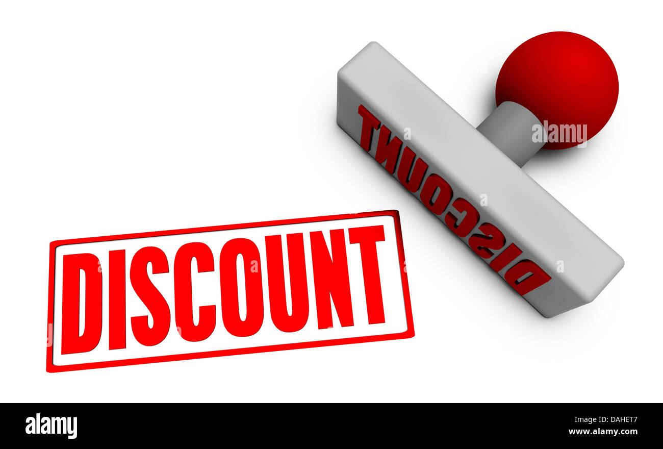 Discount Stamp or Chop on Paper Concept in 3d Stock Photo - Alamy